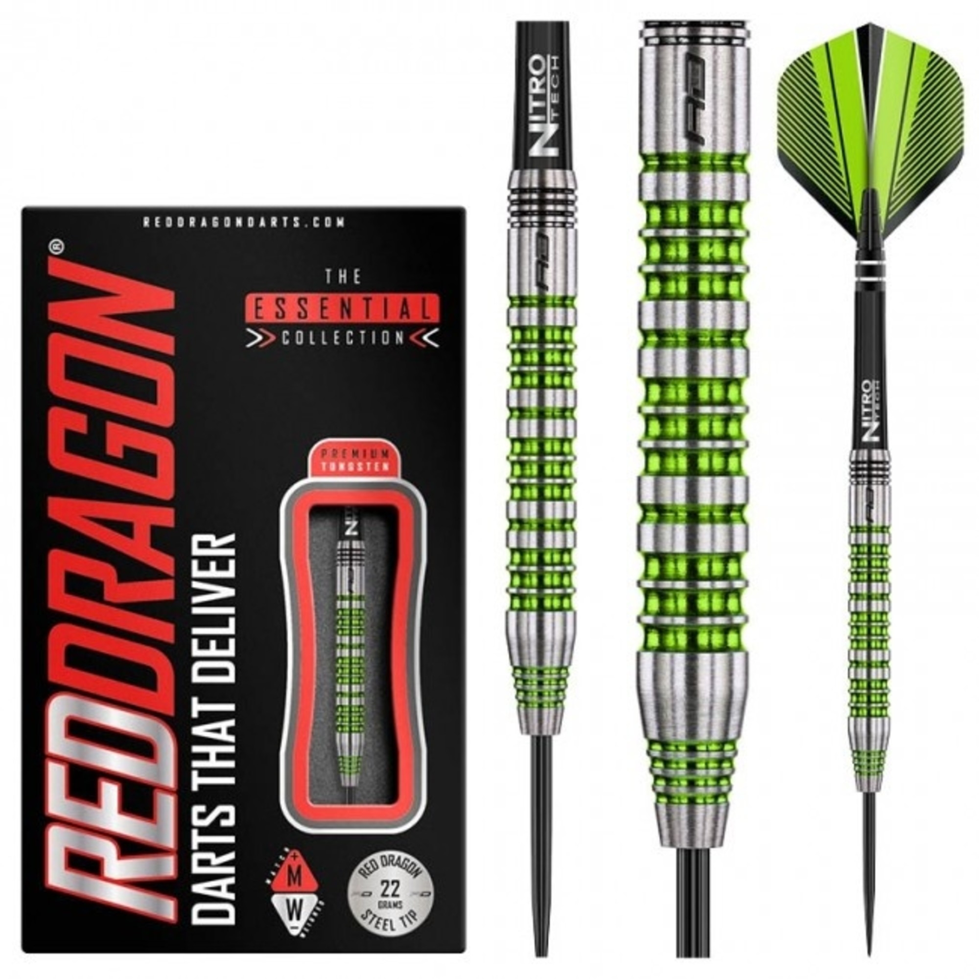 Arron Monk - 90% tungsten - 22 gram - Red Dragon dartpijlen