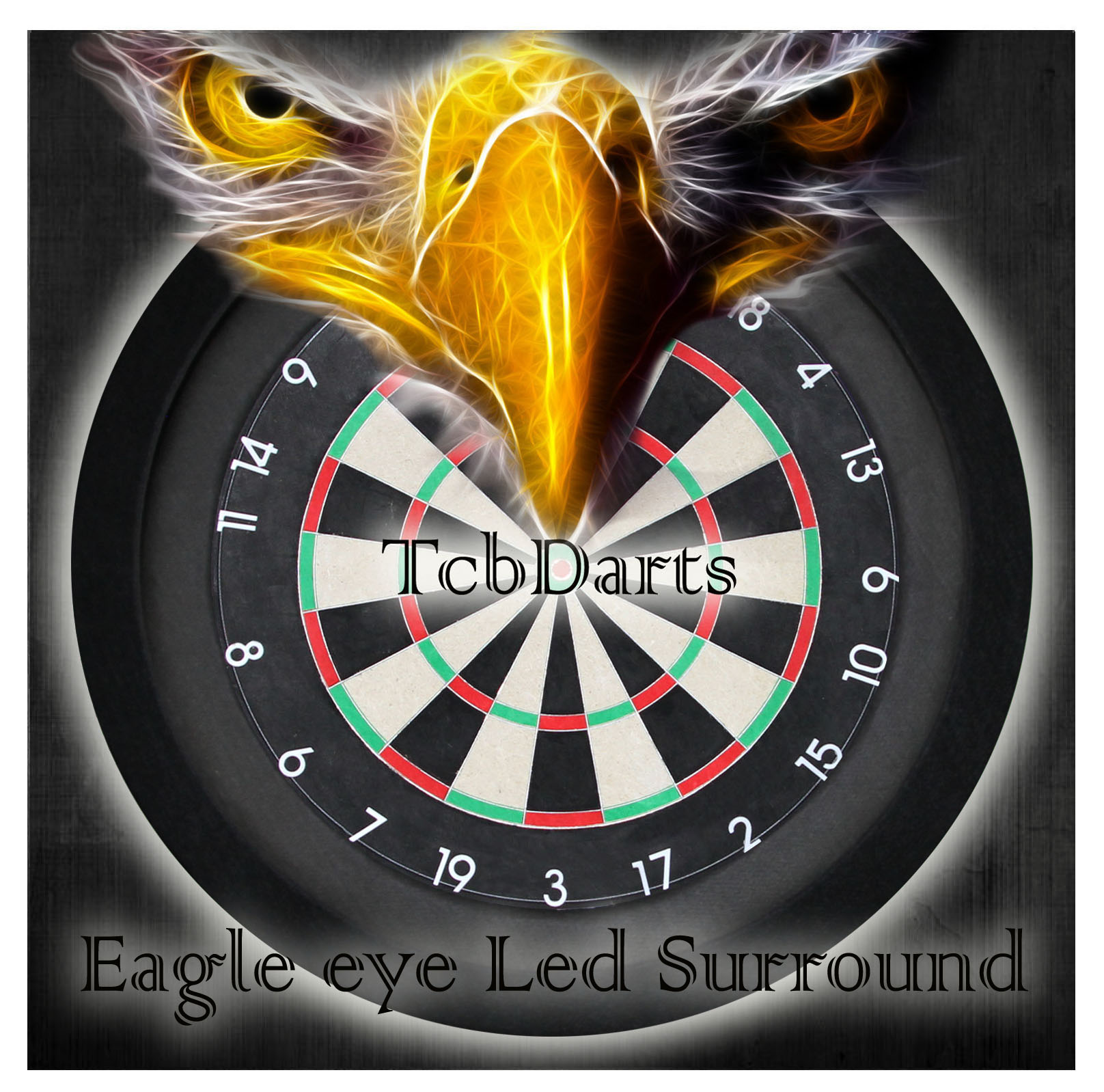 TCB LED-verlichting surround ZWART - deDartshop.nl