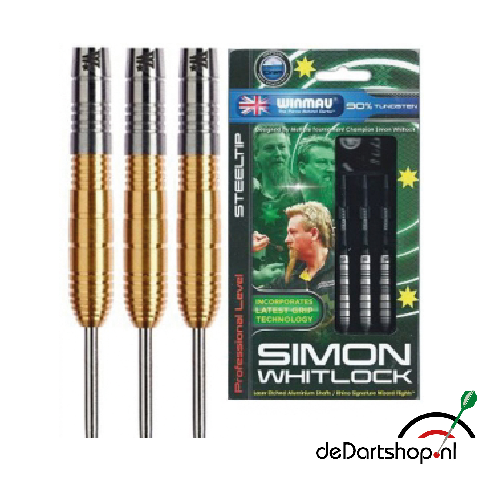 Simon Whitlock 1046 Gold 90% tungsten - dartpijlen - deDartshop.nl
