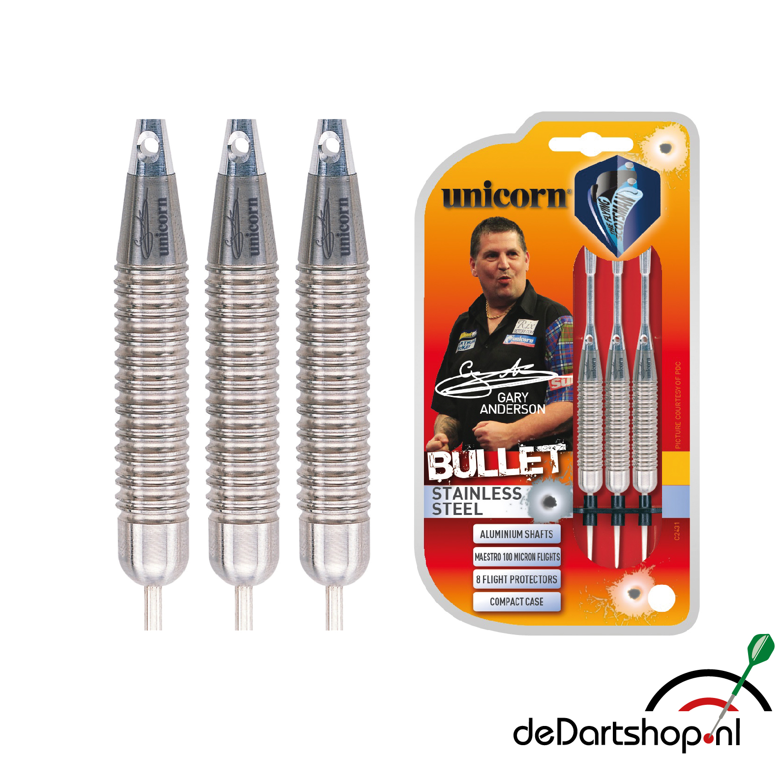 Gary Anderson Bullet Stainless Tip Darts - dartpijlen - deDartshop.nl
