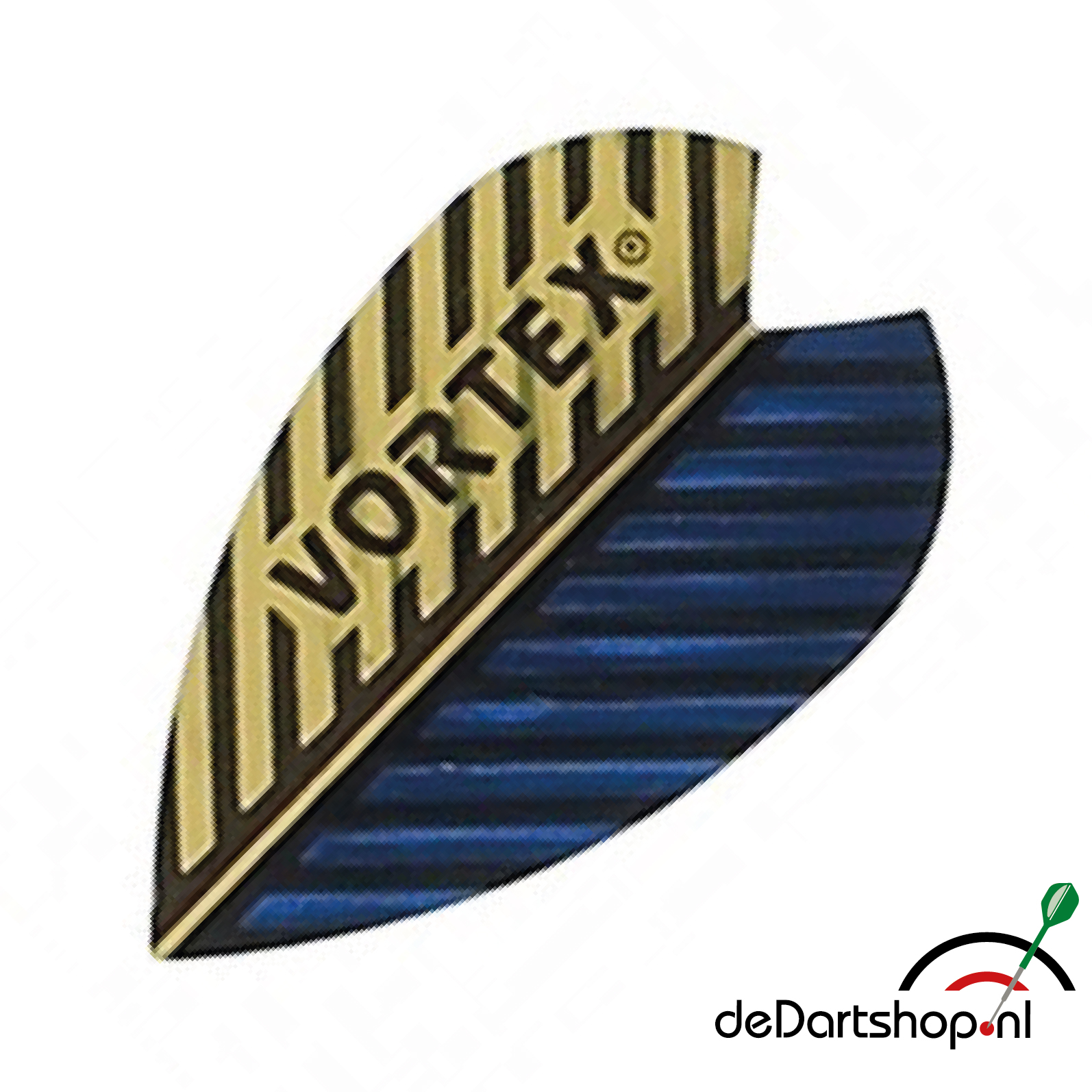 Flight Vortex Hot Shot Black/Gold/Blue - darts flights - deDartshop.nl