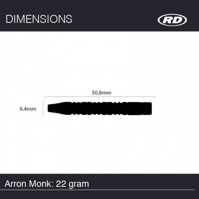 Arron Monk - 90% tungsten - 22 gram - Red Dragon dartpijlen