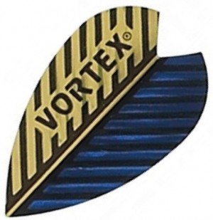 Flight Vortex Hot Shot Black/Gold/Blue - darts flights - deDartshop.nl